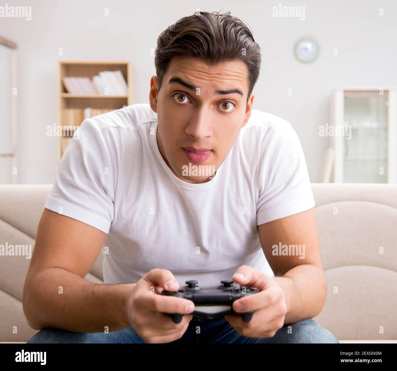 The man addicted to computer games Stock Photo - Alamy
