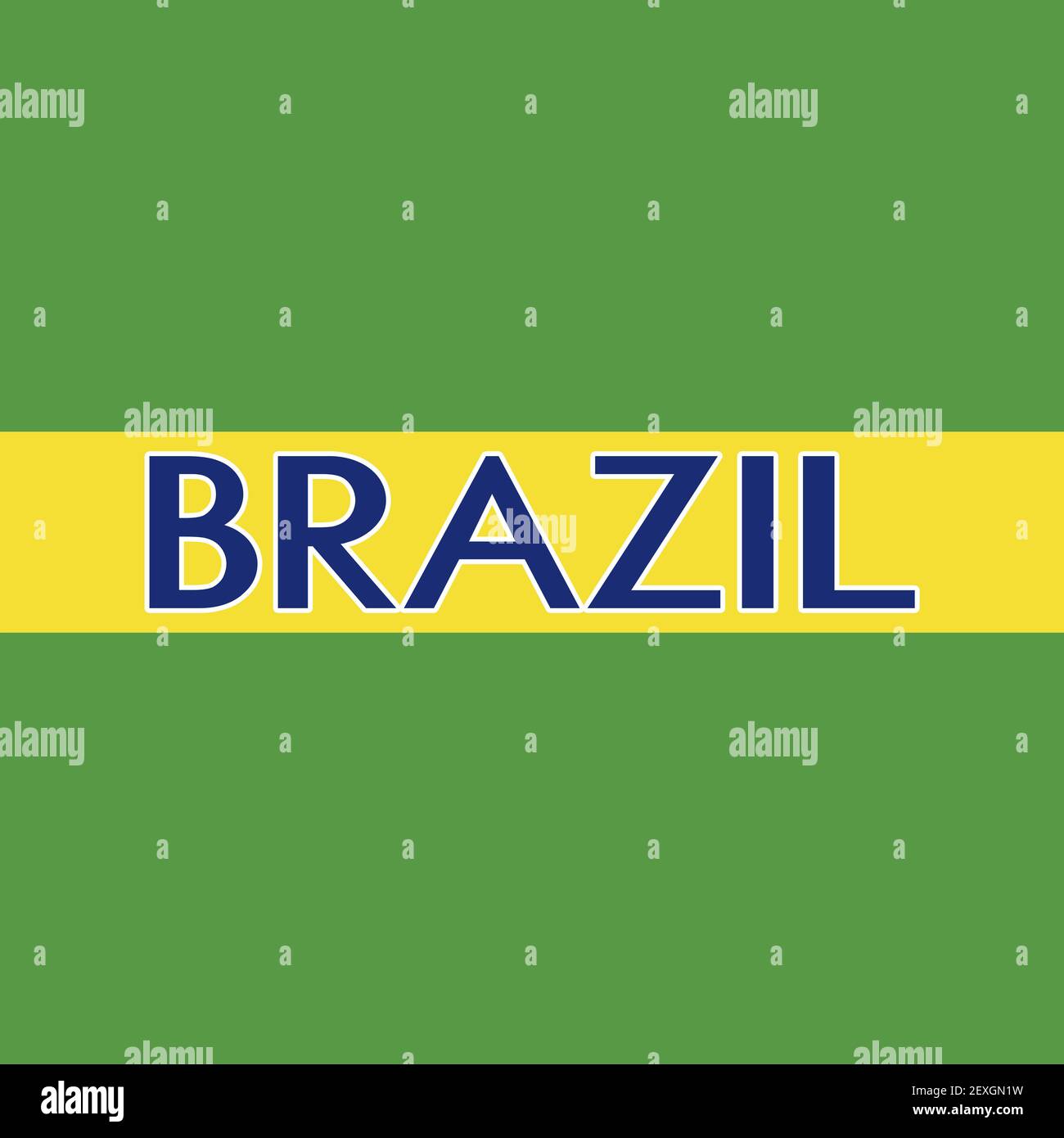 Brazil in Brazilian Flag Colors with Yellow Stripe Stock Photo - Alamy