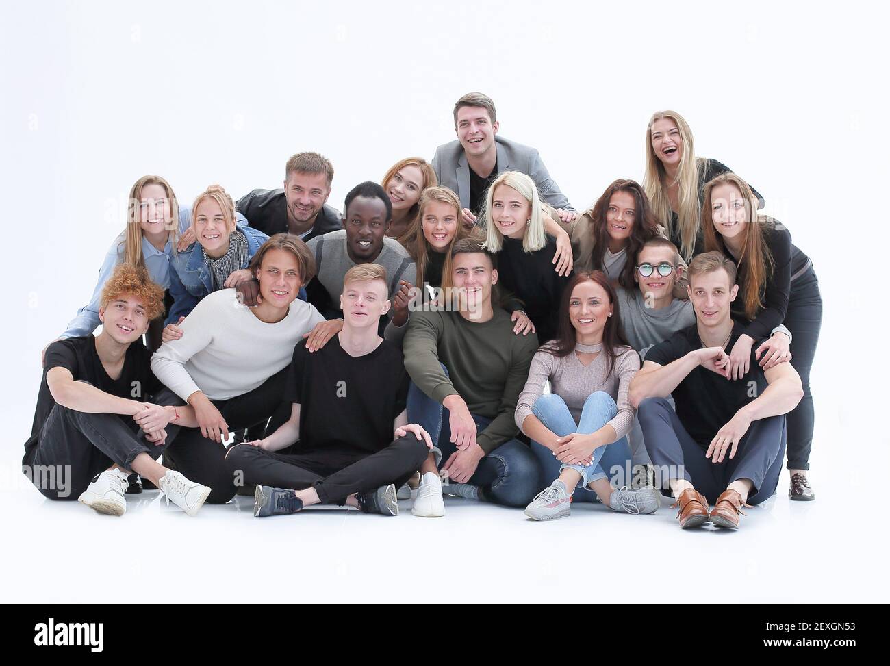 Group young multiethnic professionals gathered hi-res stock photography ...