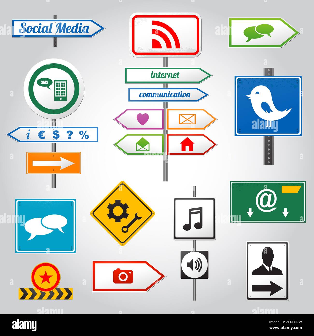 Social media sign Stock Photo - Alamy