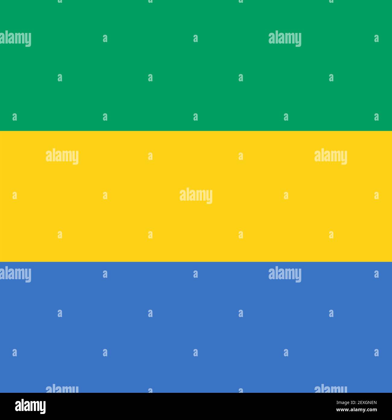 Square Gabon National Flag Green Yellow and Blue Stock Photo - Alamy