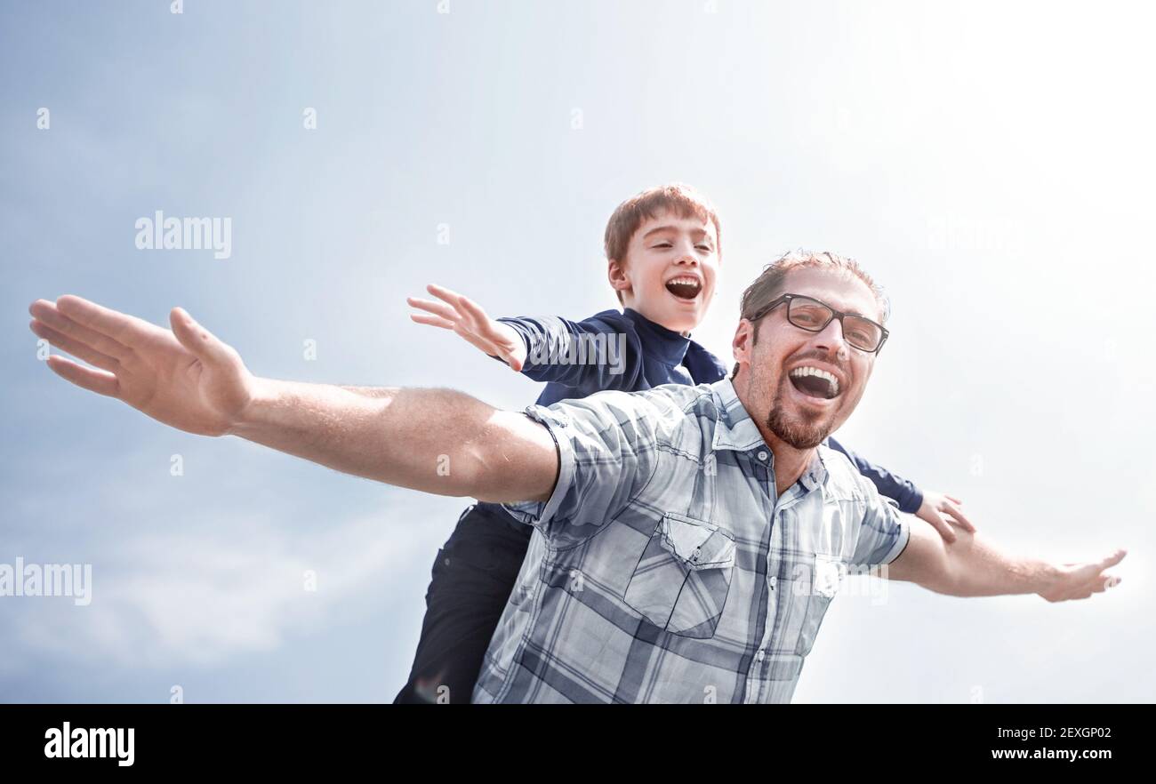 funny father and son spend time together Stock Photo - Alamy