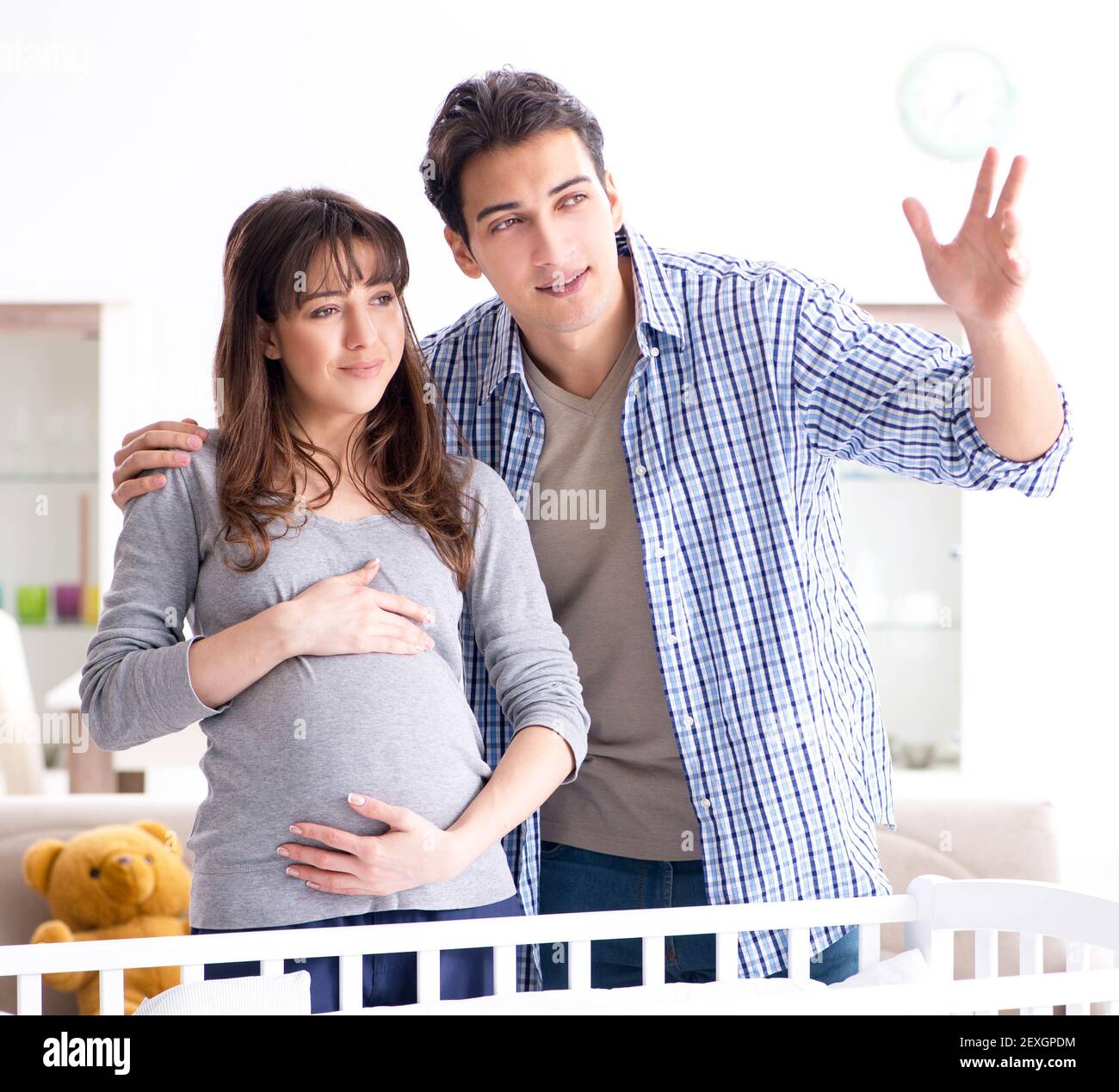 Expectant parents showing belly at hi-res stock photography and images ...