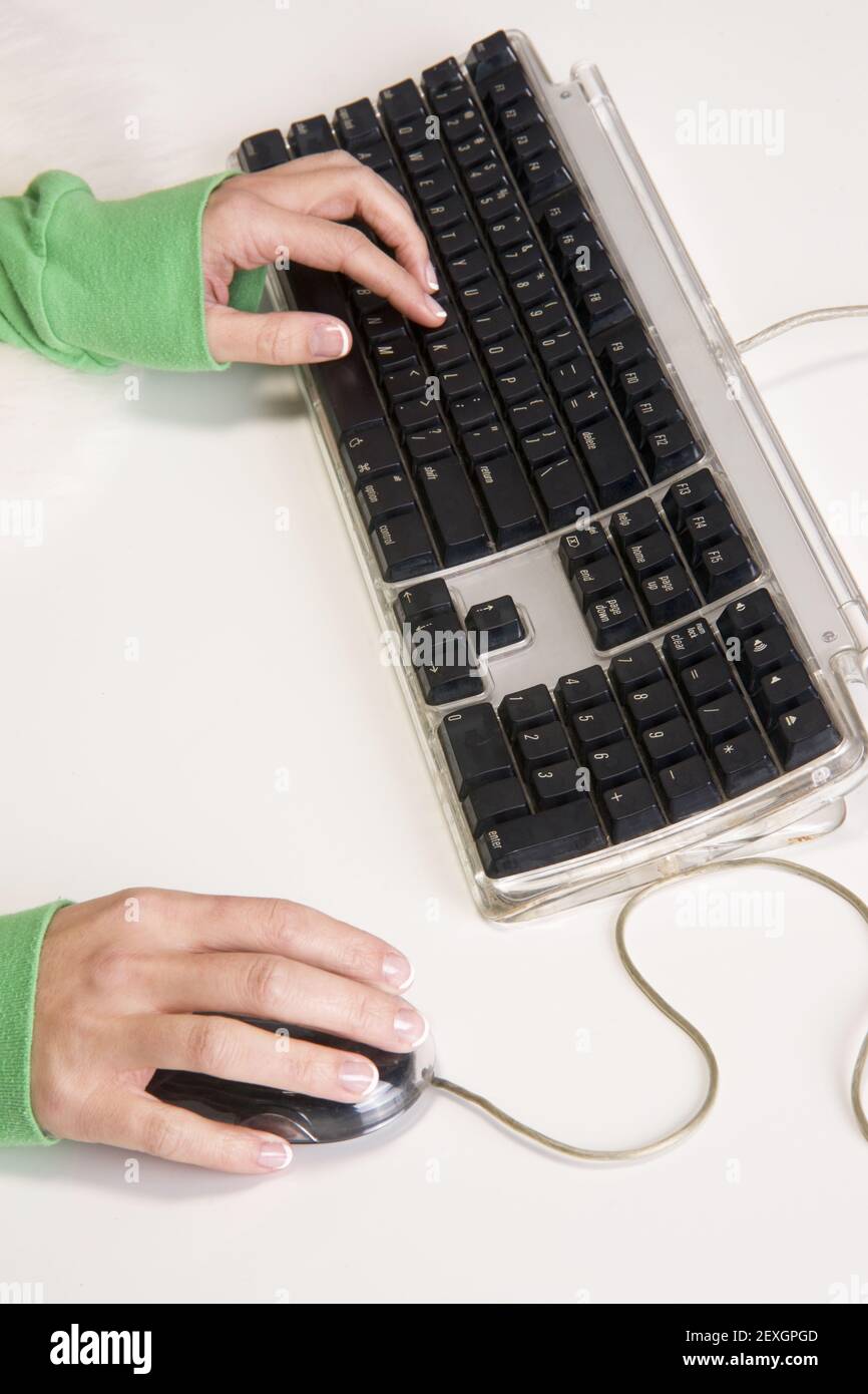 Hands on Keyboard Stock Photo - Alamy