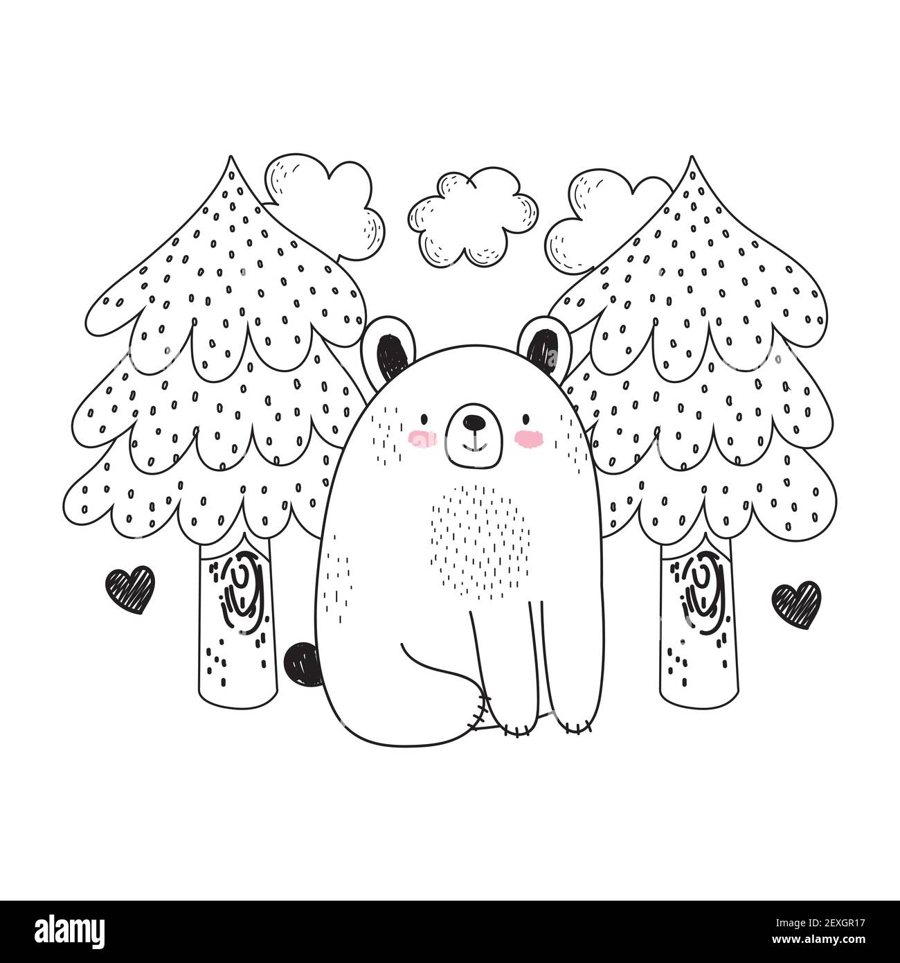 bear forest trees cartoon sketch Stock Vector Image & Art - Alamy