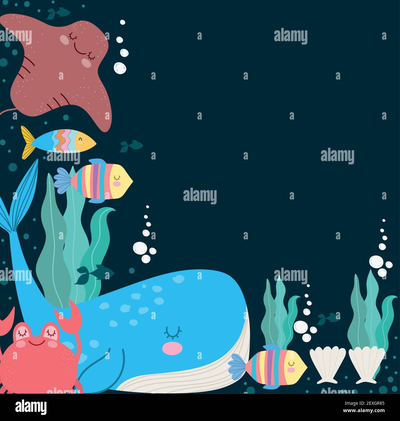 Whale underwater bubbles Stock Vector Images - Alamy