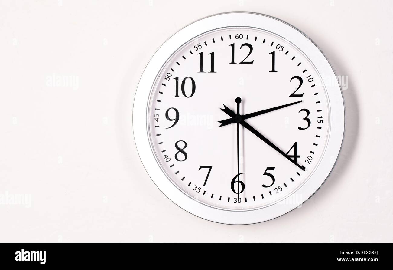 Clock time wall white time keeper two oclock 2 hi-res stock photography ...