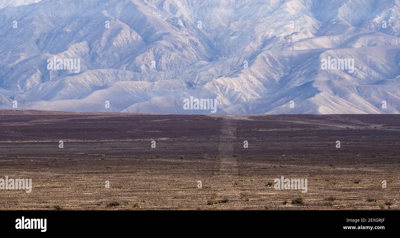 Colorful Andes mountain behind Thick nazca lines, Ica Peru Stock Photo ...
