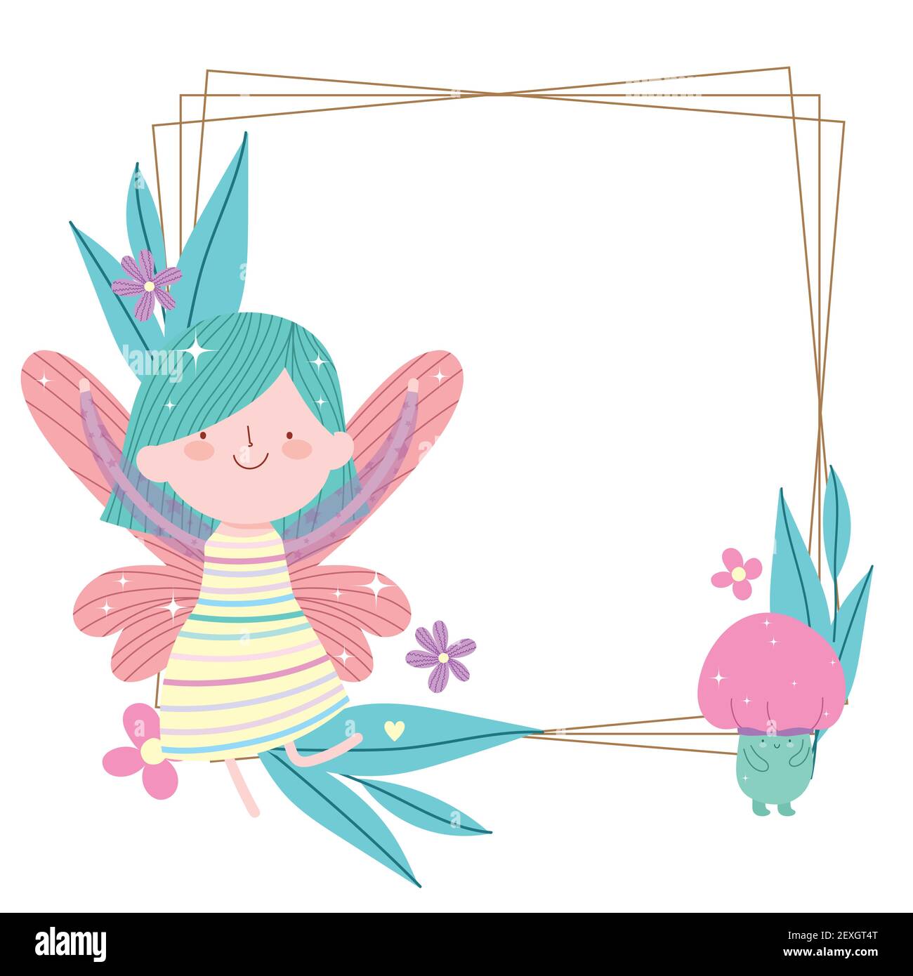 fairy cute greeting card cartoon Stock Vector Image & Art - Alamy