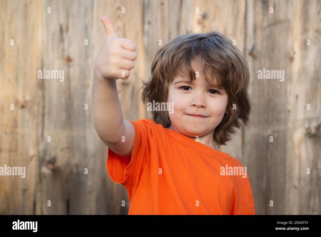 Like ok smiling child emotions. Positive childhood. Agree kid Stock ...