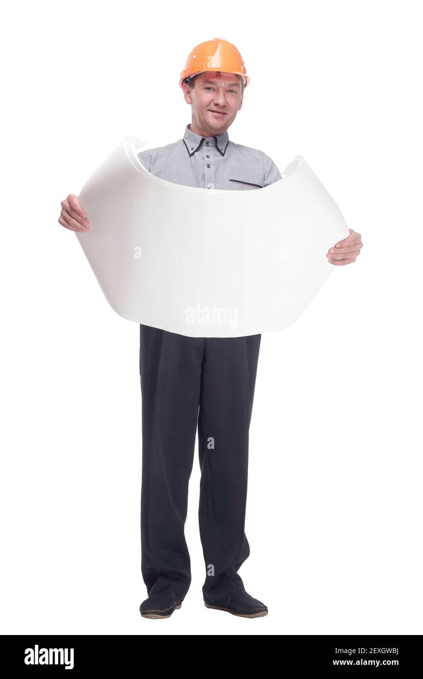 Business people reading blueprints Cut Out Stock Images & Pictures - Alamy