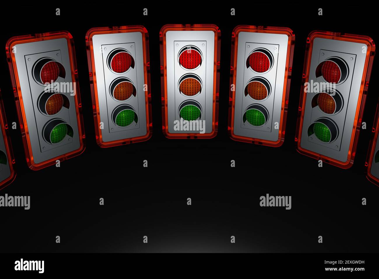 Rendered image of traffic lights highlighting red light Stock Photo - Alamy