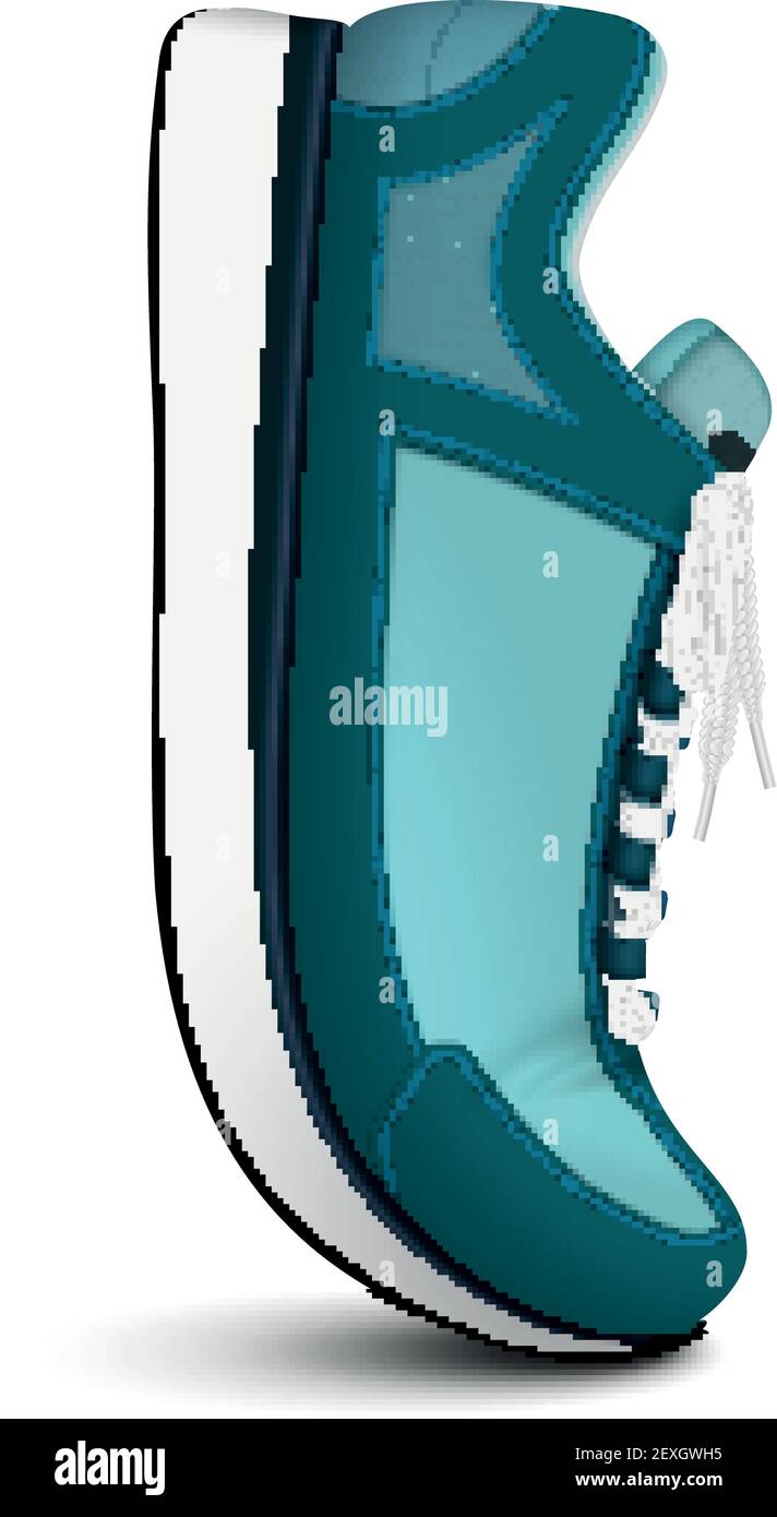 Unisex sport training running shoe isolated realistic side view of ...