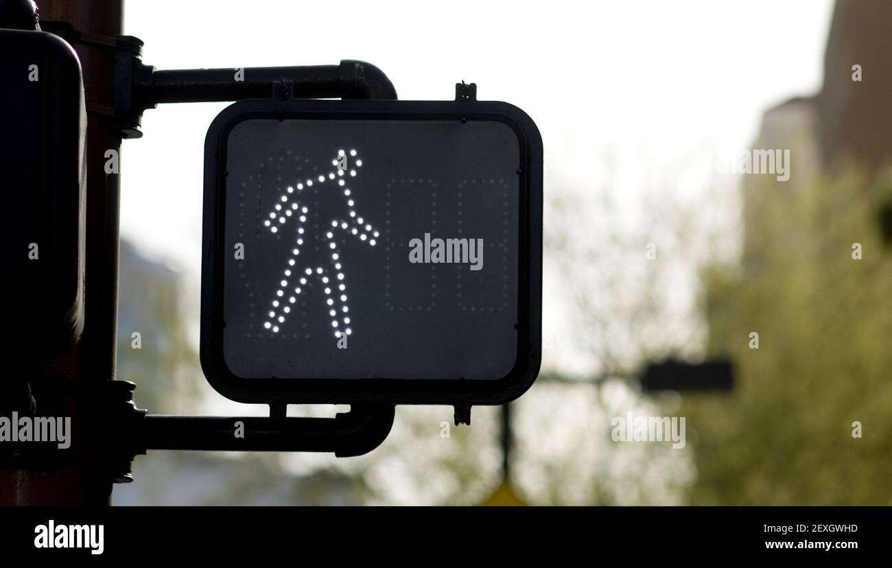 Walk Signal Pedestrian Street Crossing Stock Photo - Alamy