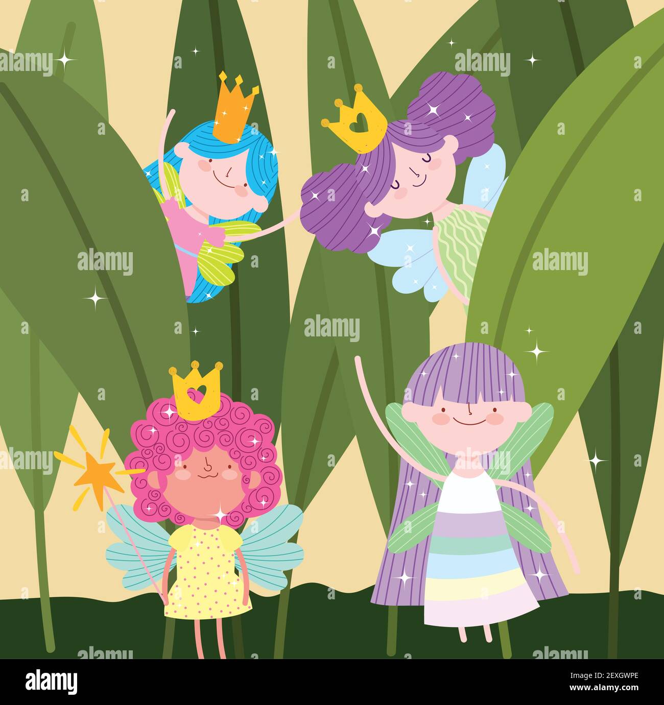 fairy cute floral foliage cartoon Stock Vector Image & Art - Alamy