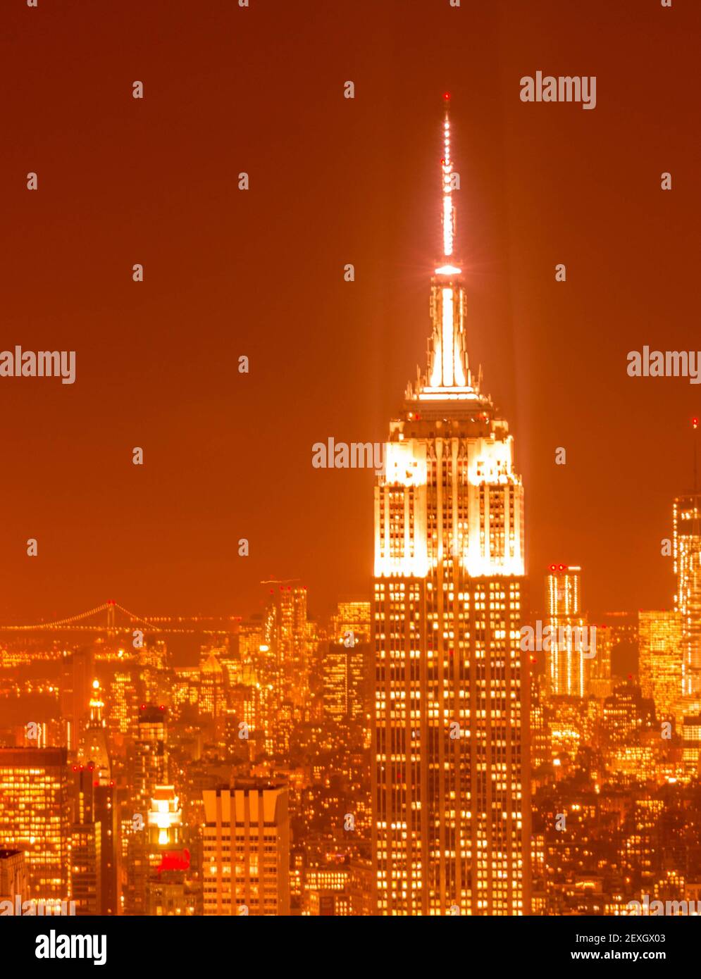 The view of new york manhattan during sunset hours Stock Photo - Alamy