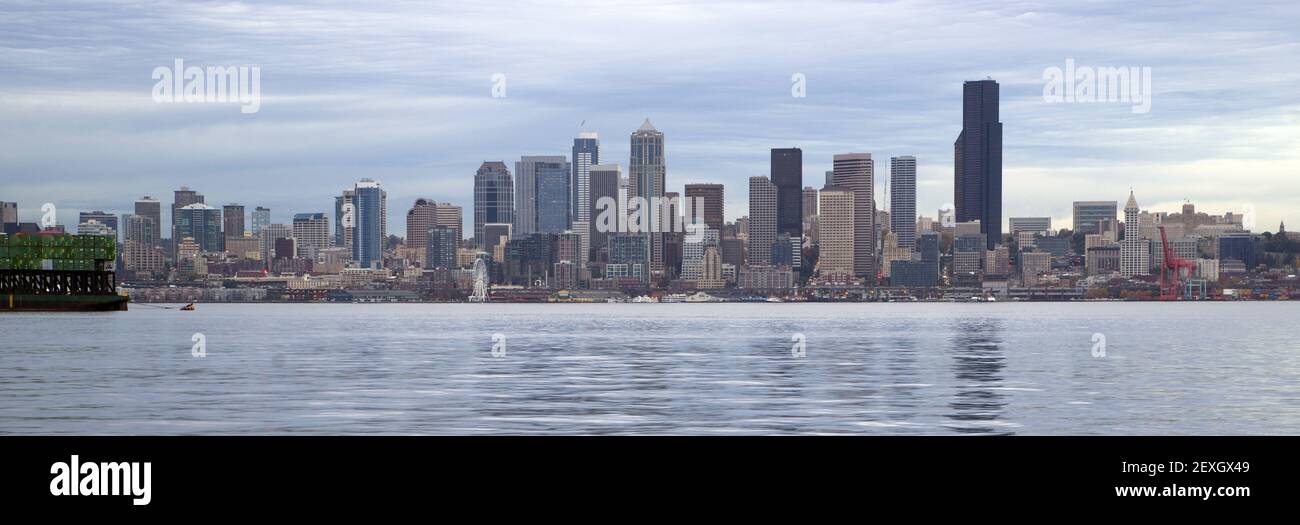 Seattle Waterfront Downtown Skyline Panoramic Stock Photo - Alamy