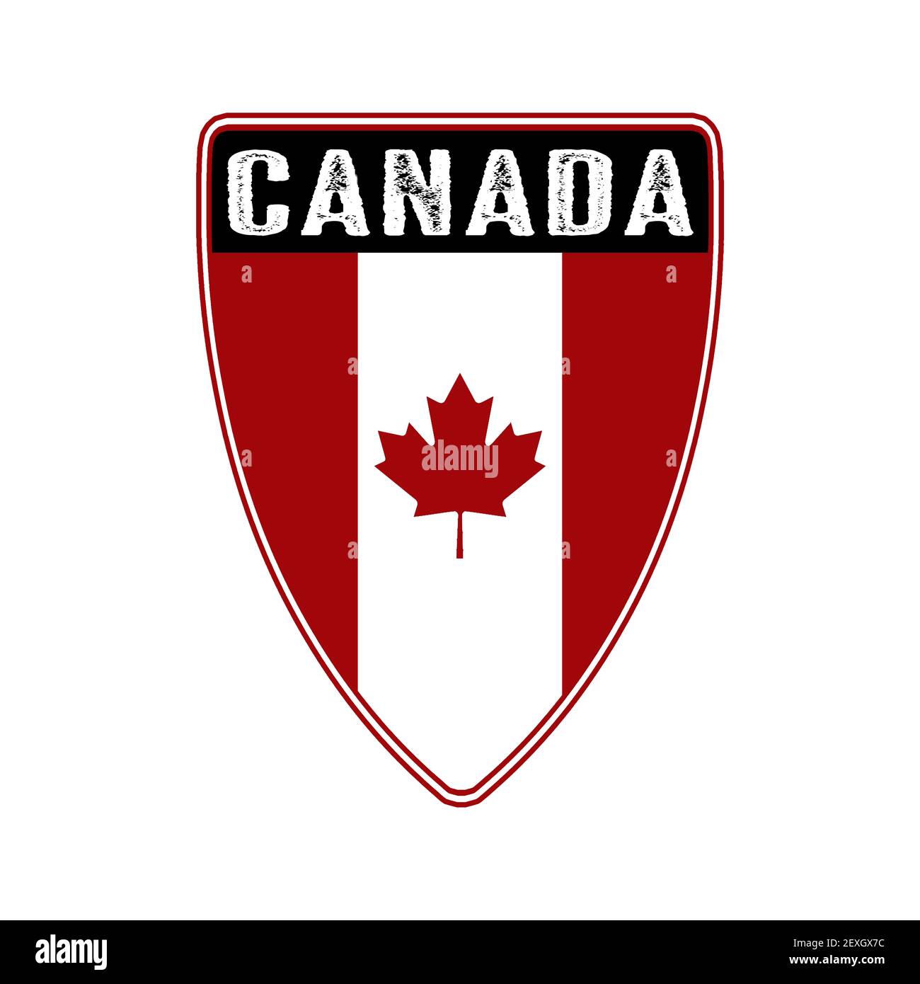 Canada with Canadian Flag in Shield Shape Stock Photo - Alamy