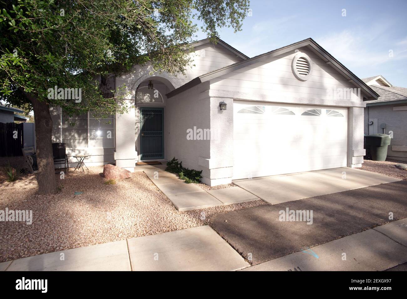 Modest Home with Rock Yard Southern Community of Phoenix Arizona Stock ...