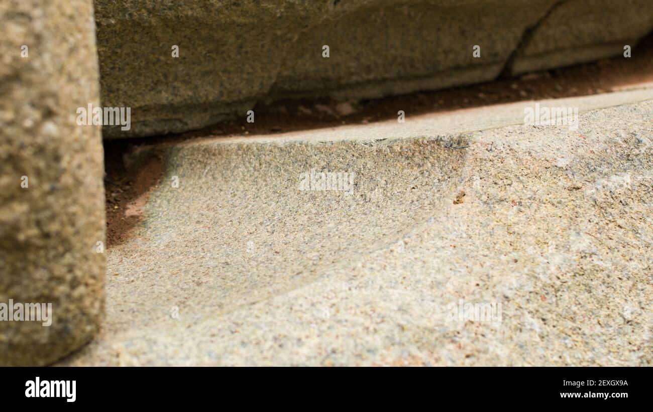 Ancient Megalithic stone works detail of seam in wall in ancient city ...