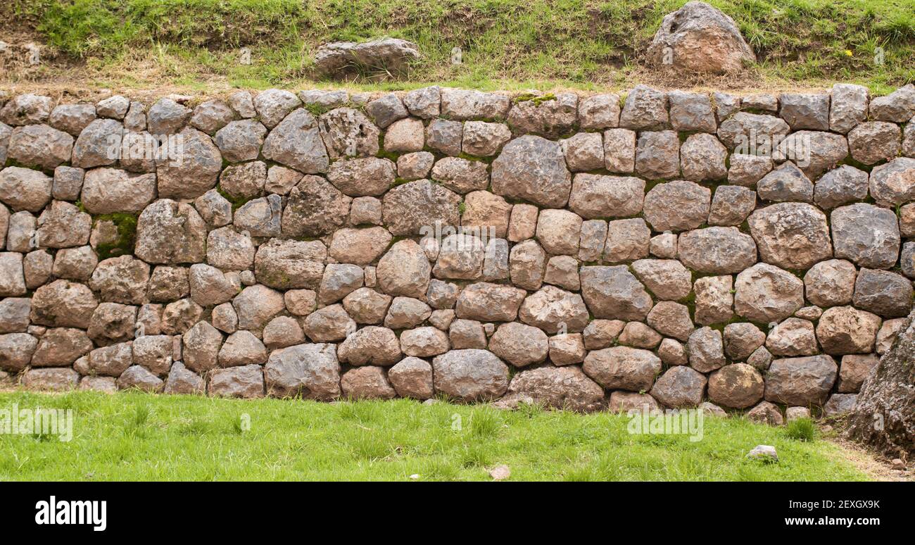 Inca Stone wall in cusco, Peru for background Stock Photo - Alamy