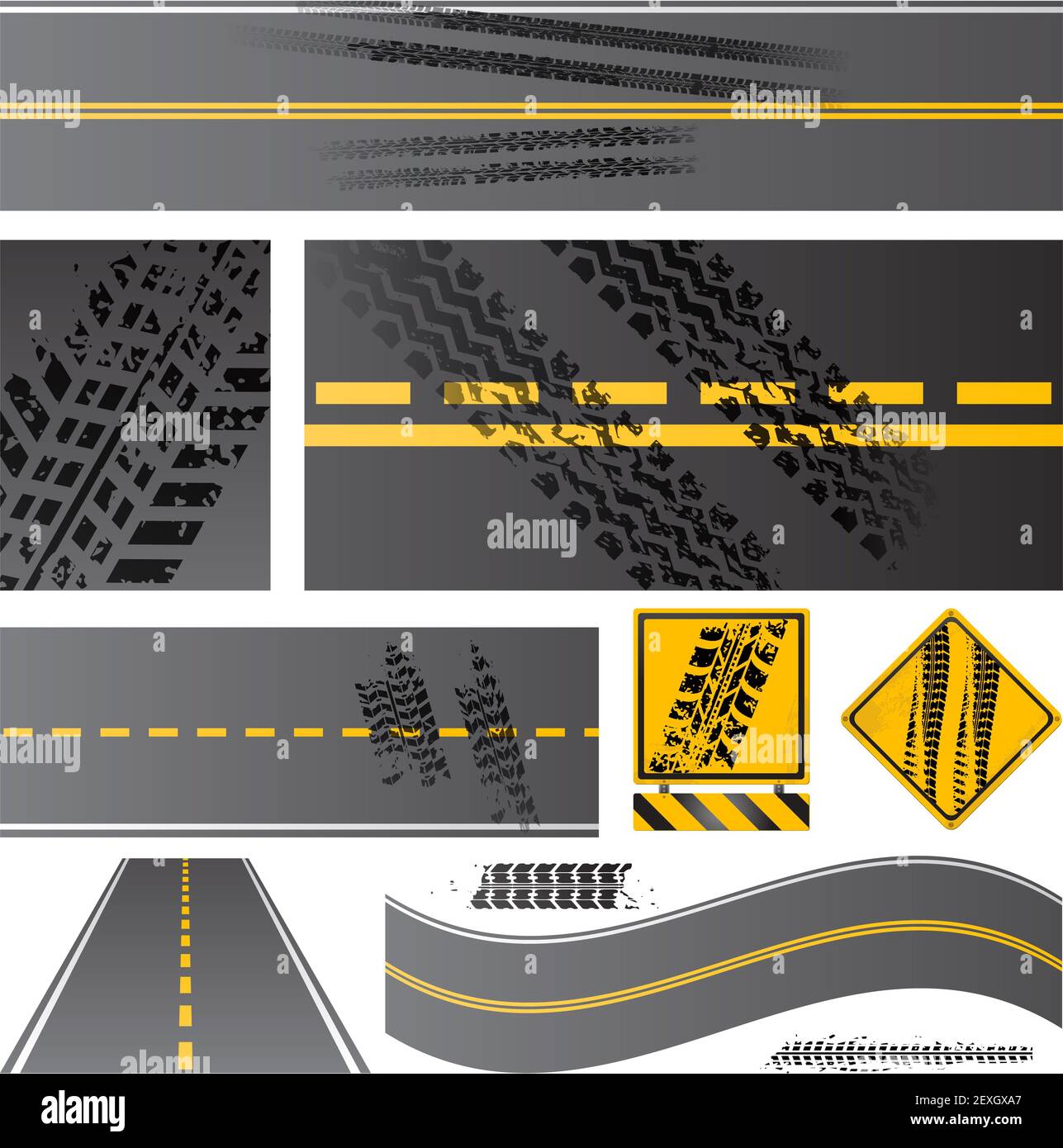 Roadway vector hi-res stock photography and images - Alamy