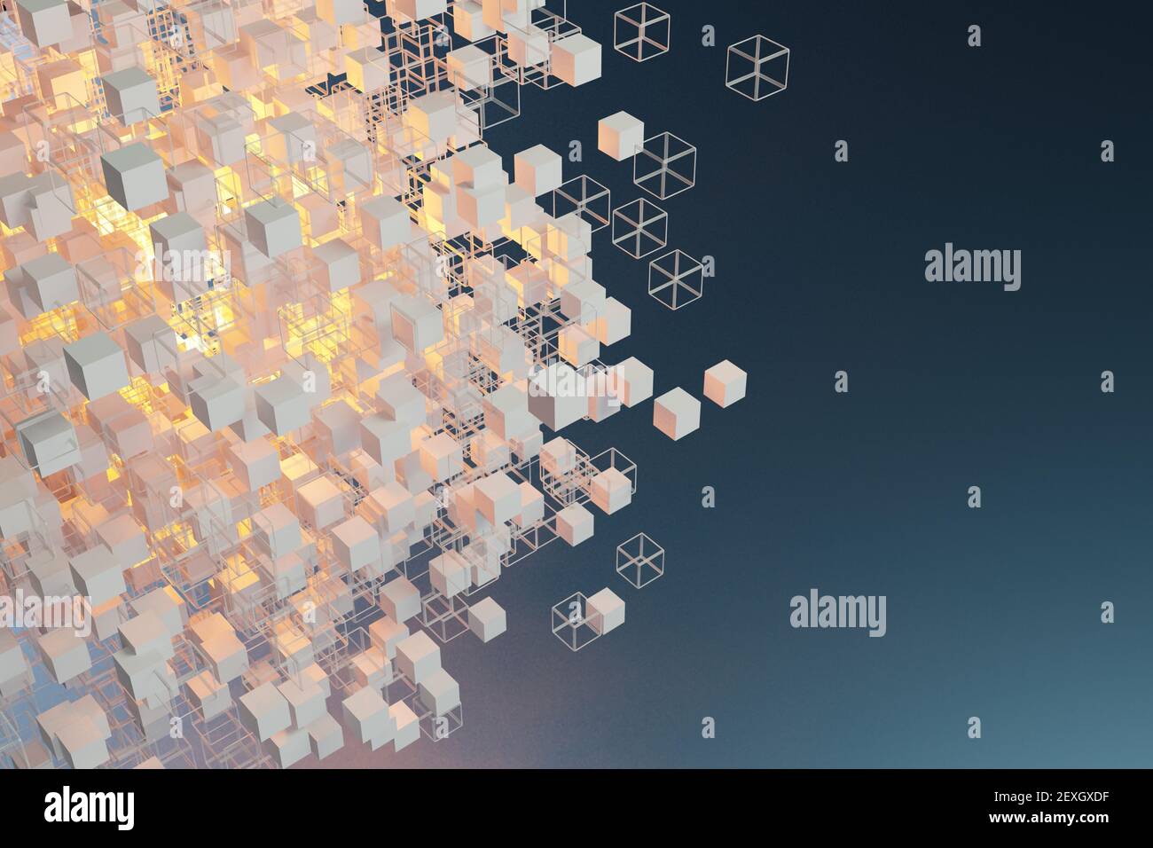 Abstract white cube background and wallpaper, 3D illustrations ...