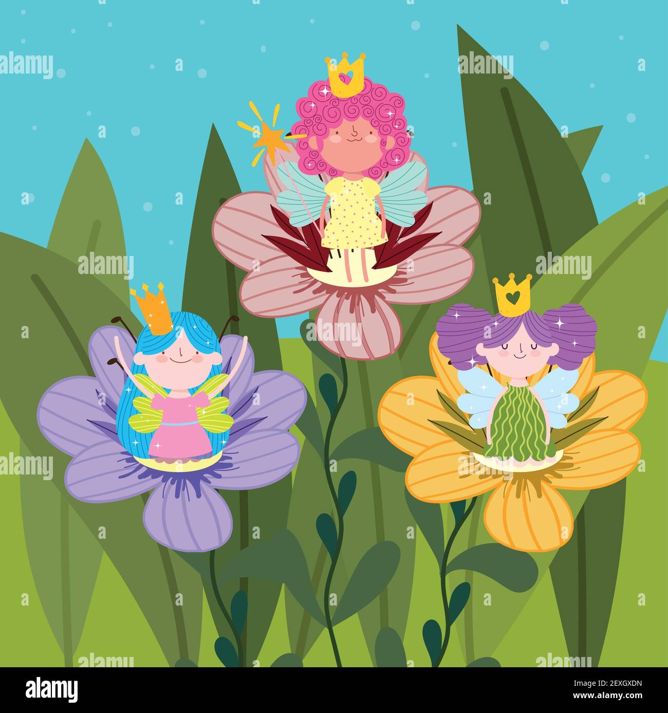 Garden Fairies Stock Vector Images - Alamy