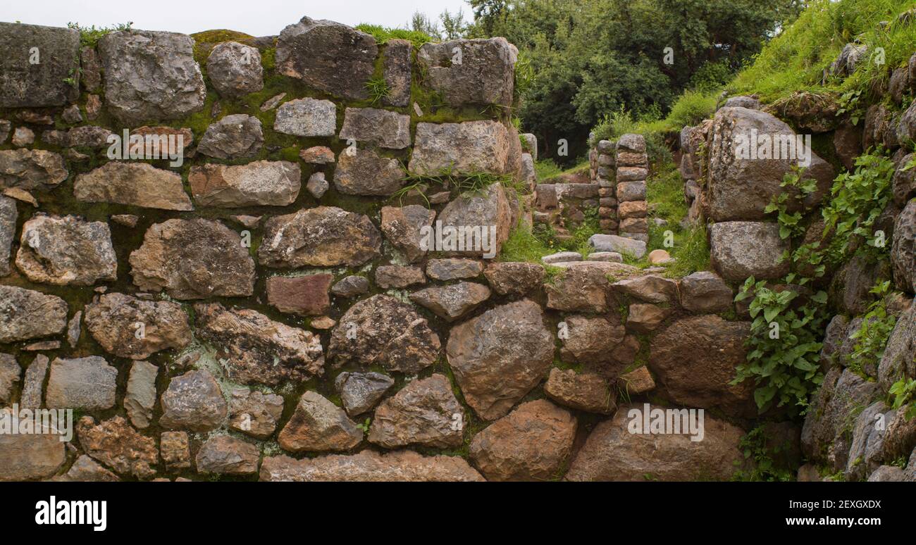Outside Inca monkey temple in Cusco Peru Stock Photo - Alamy