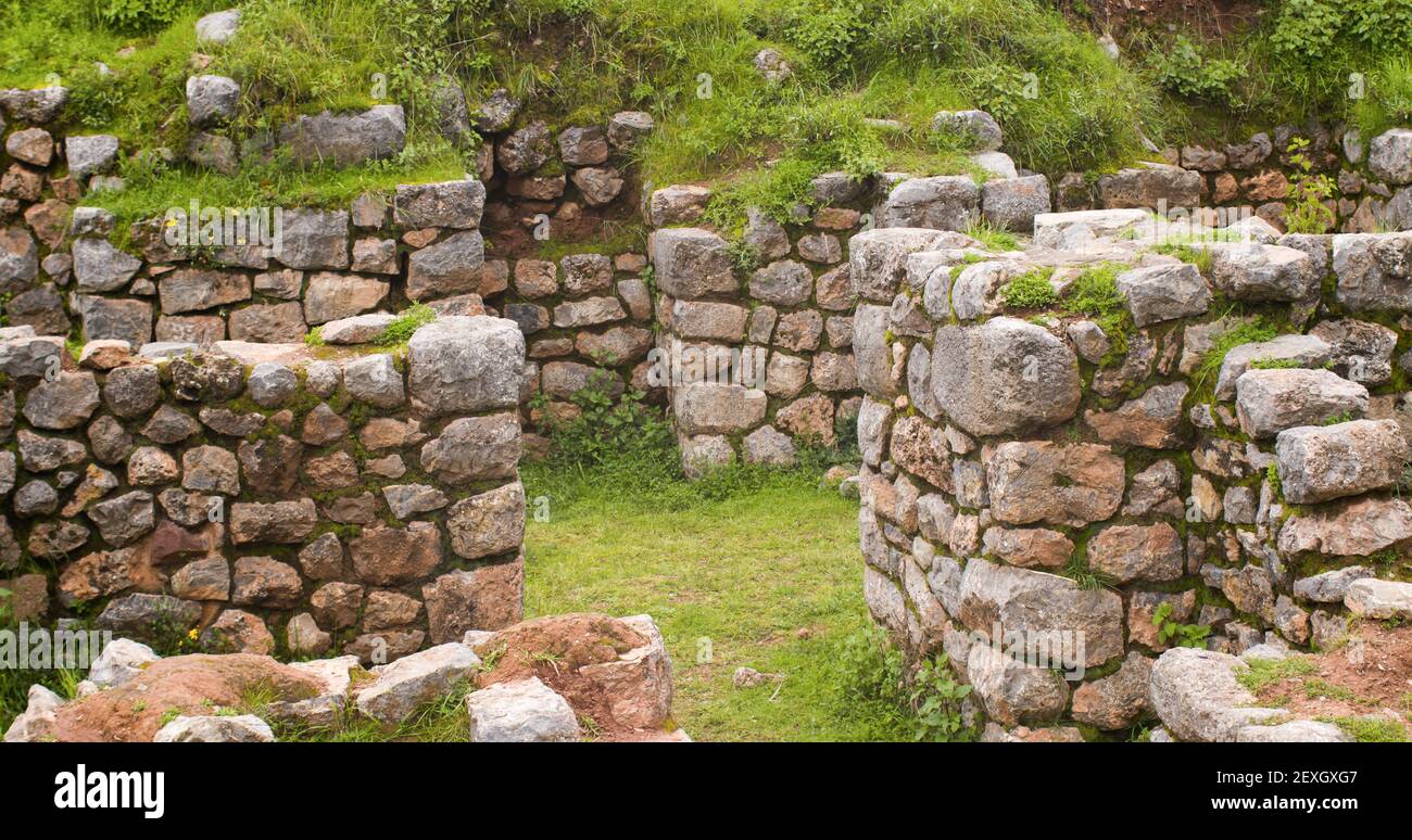Inside walls of Monkey temple in cusco, peru Stock Photo - Alamy
