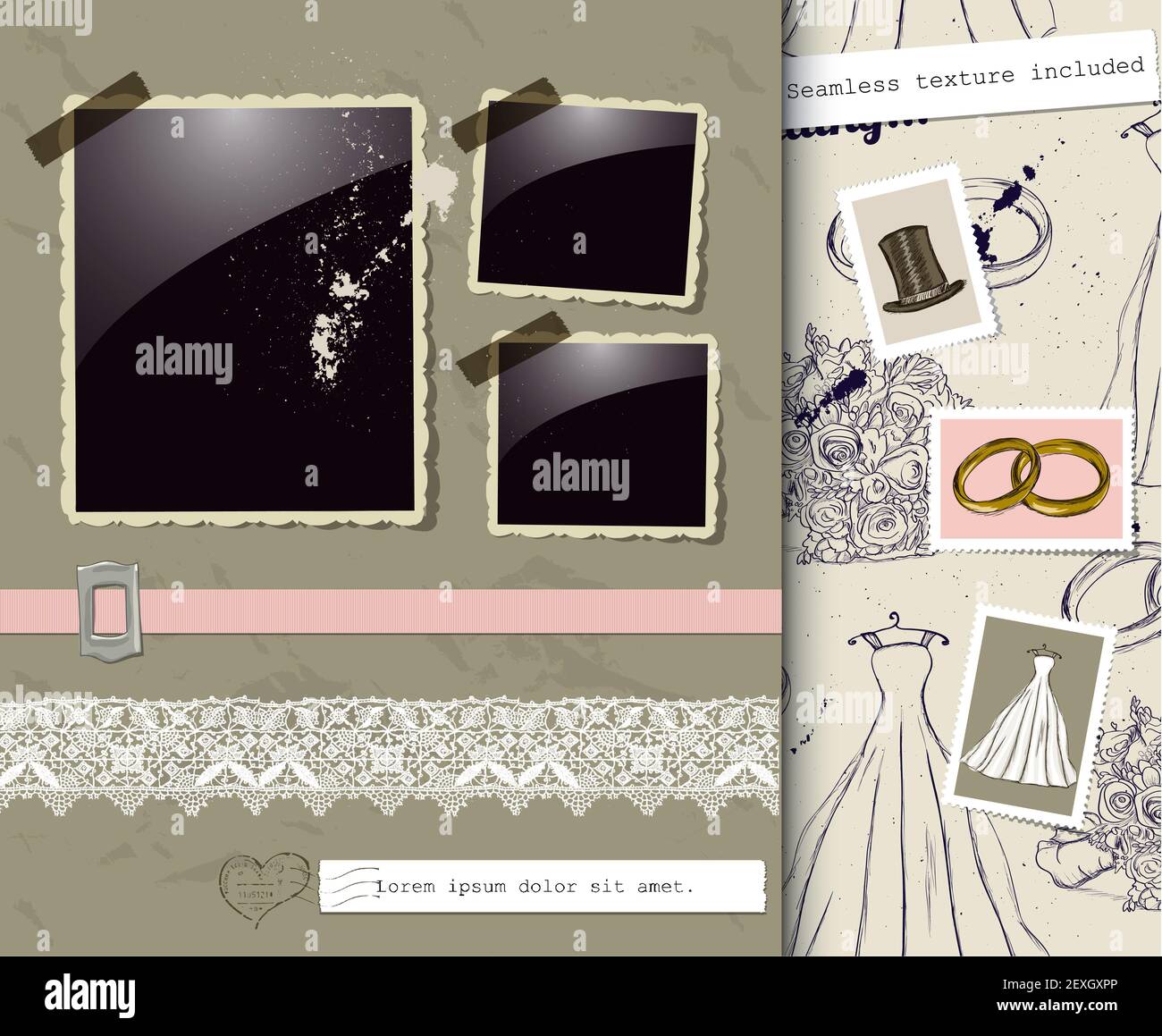 Vintage wedding poster Stock Photo - Alamy