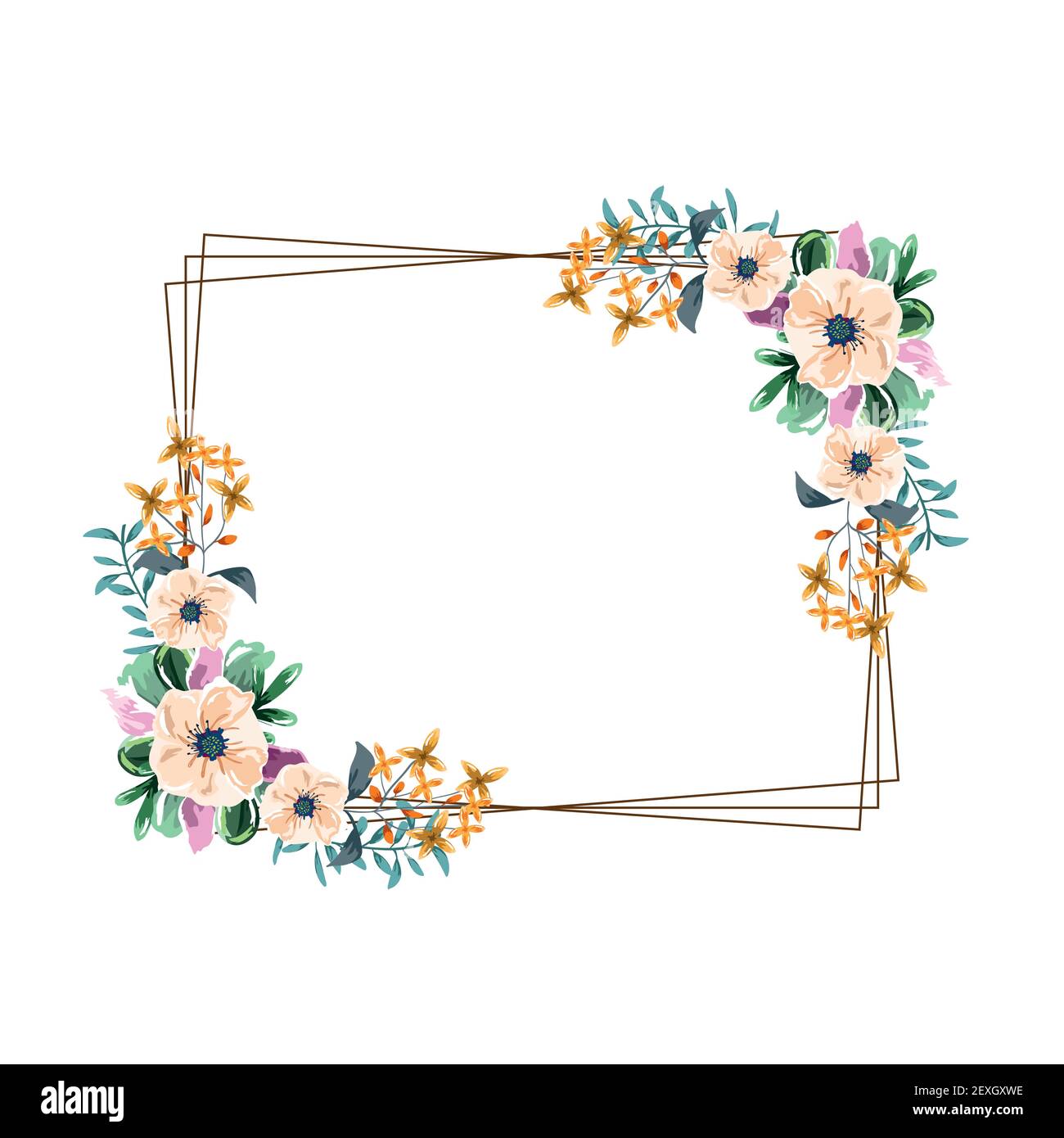 Floral Square Frame