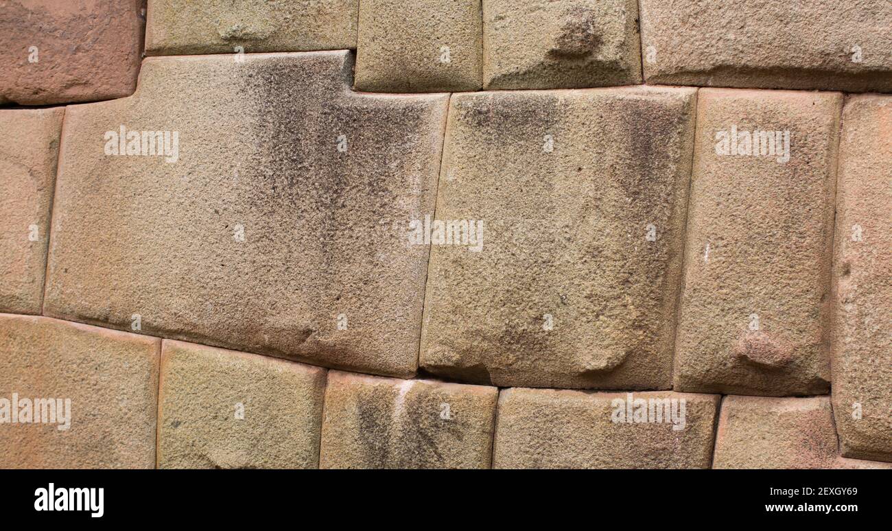Megalithic stone walls, craftmenship in ancient city of cusco Stock ...