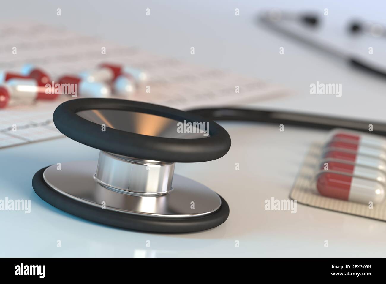 Blue medical stethoscope tool hi-res stock photography and images - Alamy