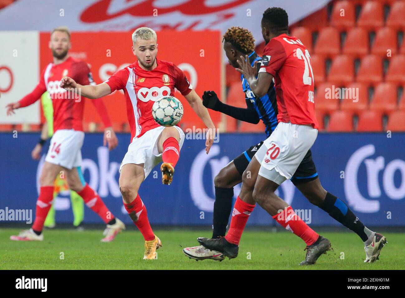 LIEGE, BELGIUM - MARCH 4: Nicolas Raskin of Standard de Liege during ...