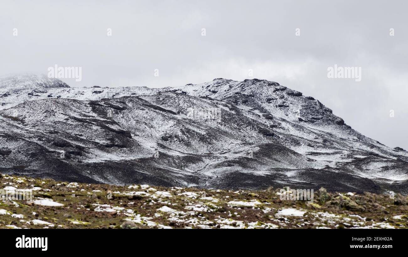 Snowy peak in andes mountain Range, Pampas Galeras Peru Stock Photo - Alamy