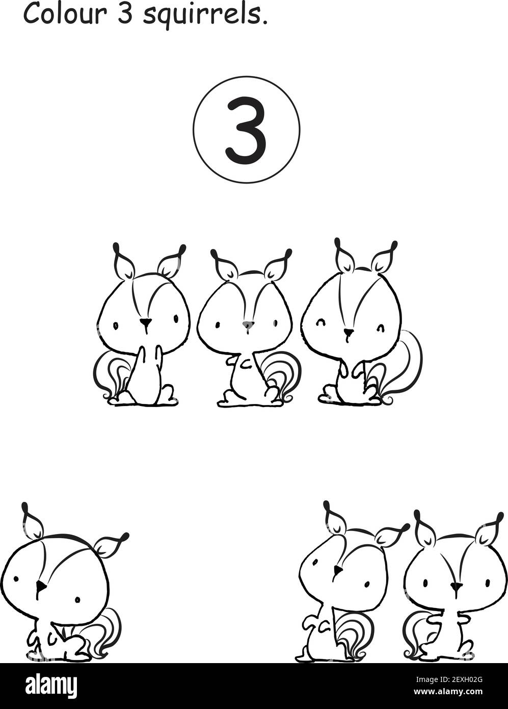 vector cartoon Squirrel pre school learning activity game Stock Vector ...