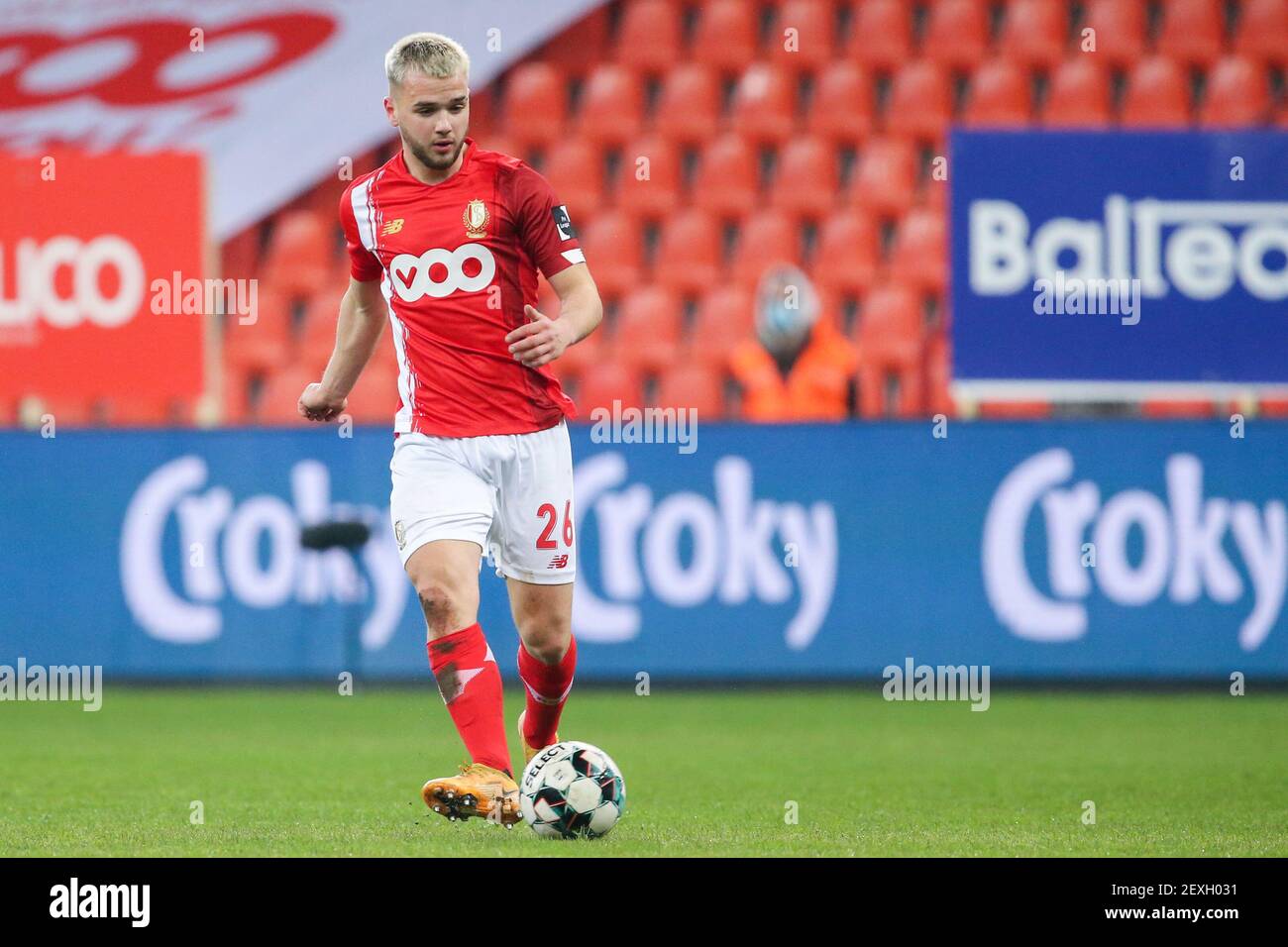 LIEGE, BELGIUM - MARCH 4: Nicolas Raskin of Standard de Liege during ...