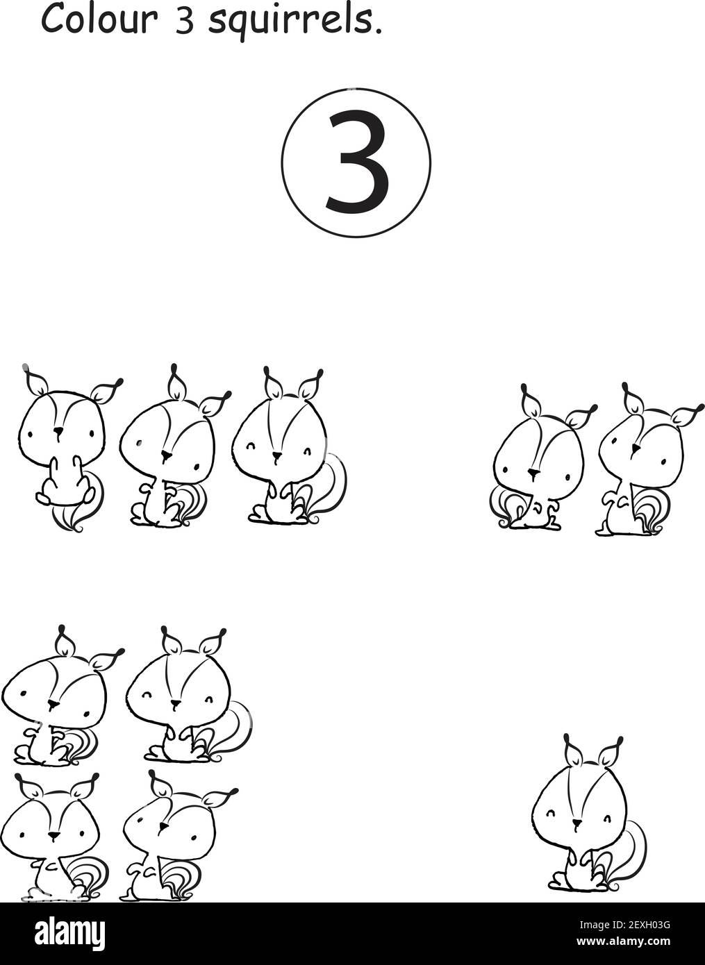 vector cartoon Squirrel pre school learning activity game Stock Vector ...