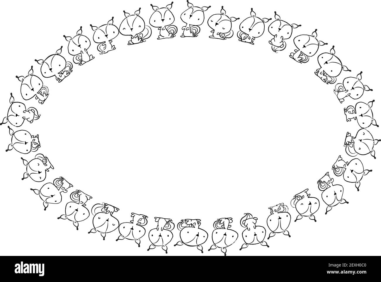 vector cartoon Squirrel background frame Stock Vector Image & Art - Alamy