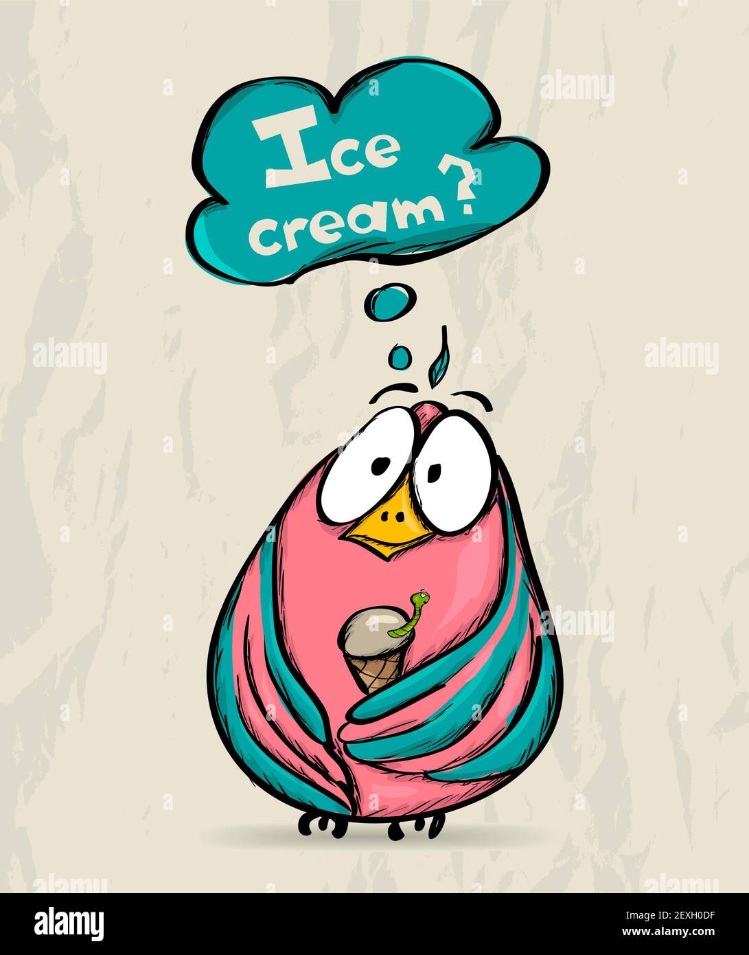 Poster with funny bird Stock Photo - Alamy