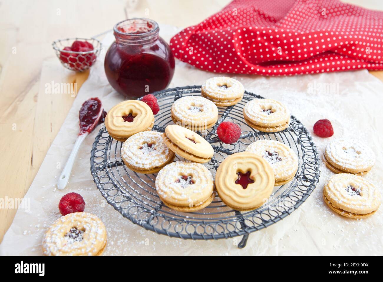 Jam filled biscuits hi-res stock photography and images - Alamy