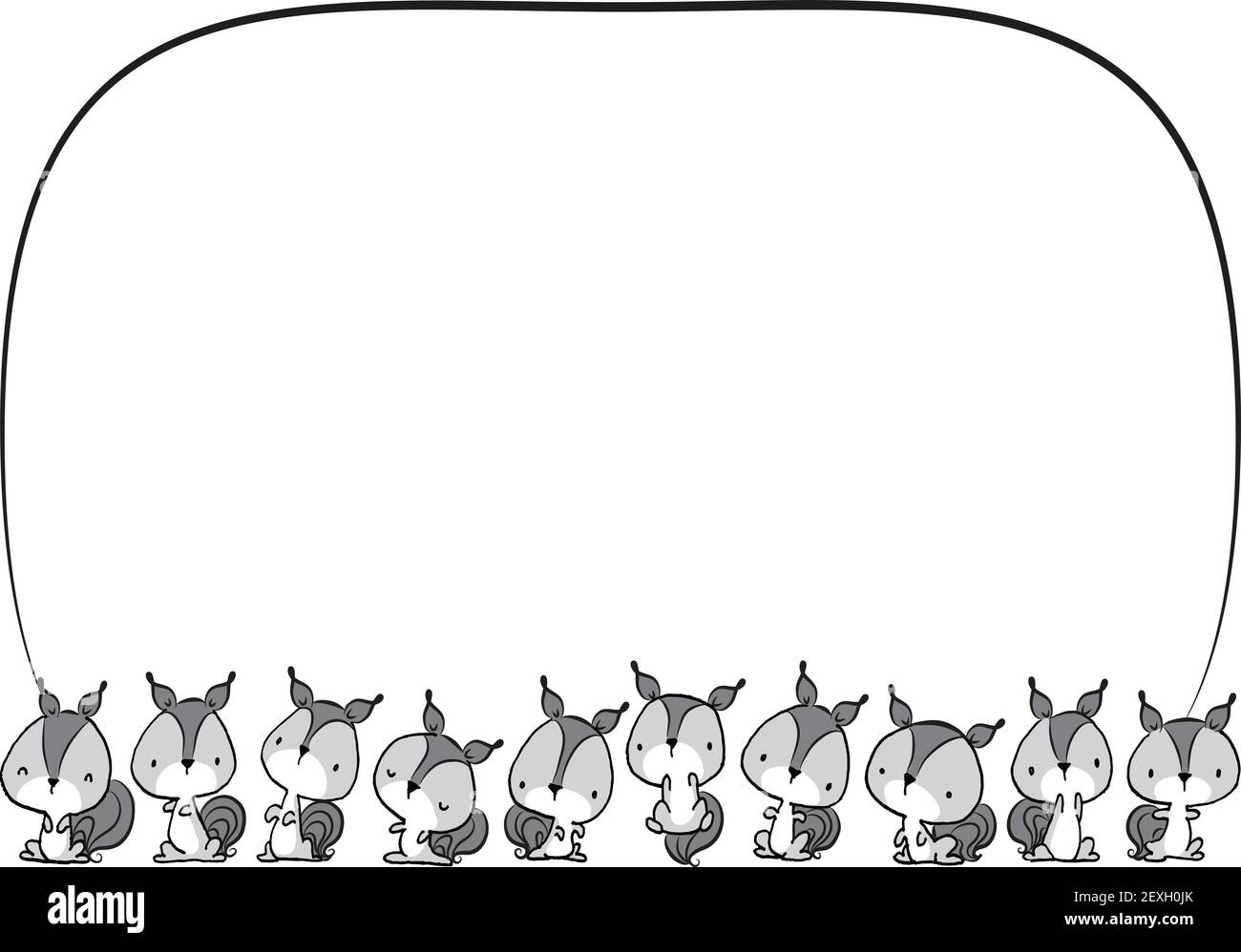 vector cartoon Squirrel background frame Stock Vector Image & Art - Alamy