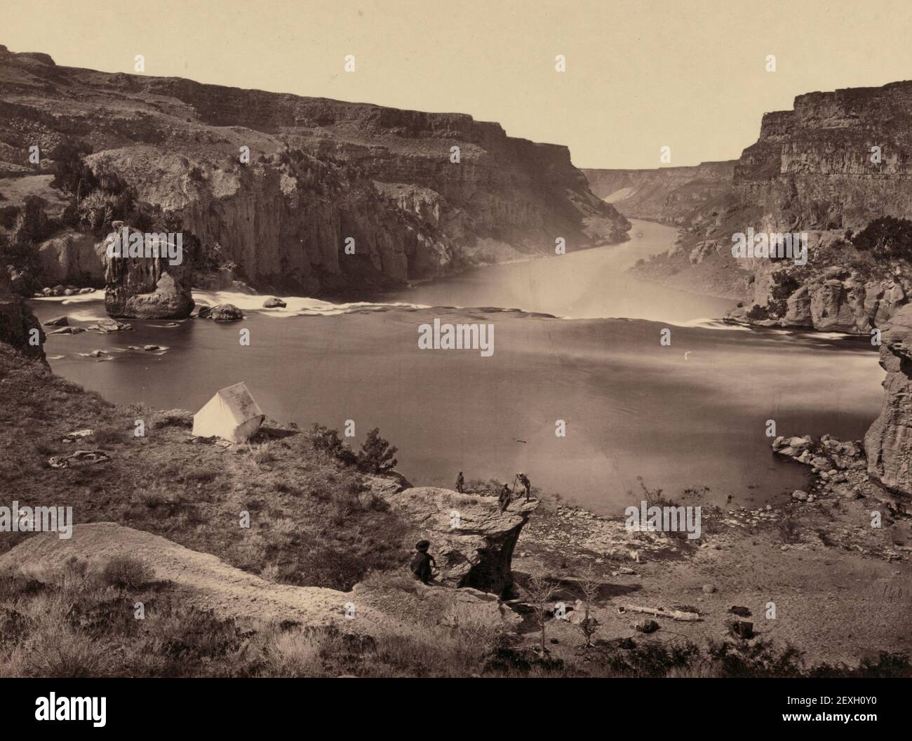 Shoshone Canyon and Falls, Idaho - Timothy O'Sullivan, circa 1868 Stock ...