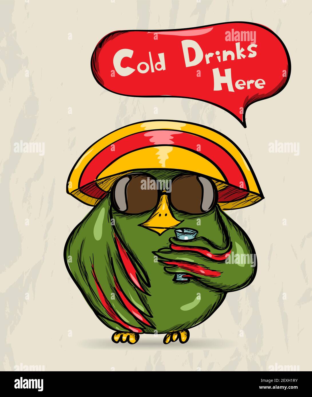 Poster with funny bird Stock Photo - Alamy