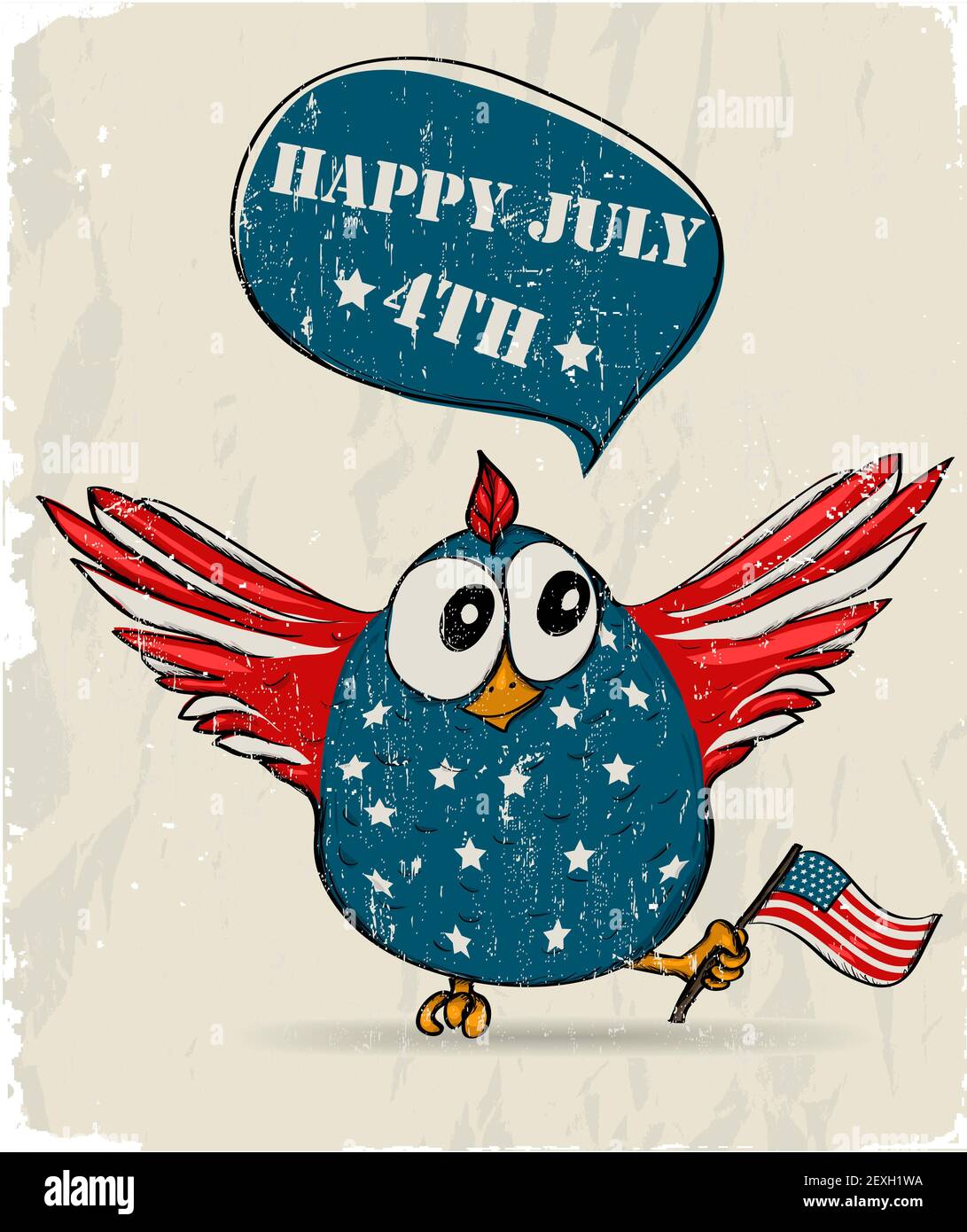 Funny patriotic bird Stock Photo - Alamy