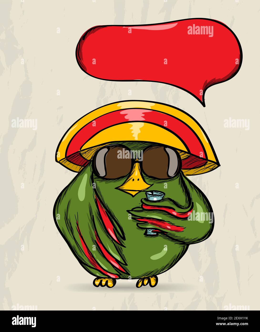 Poster with funny bird Stock Photo - Alamy