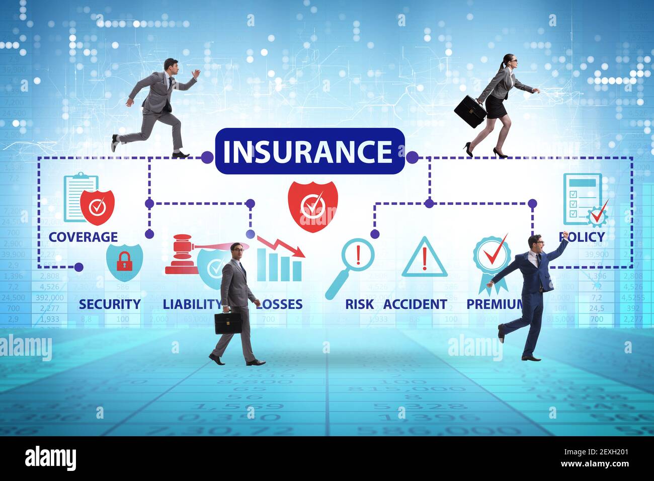 Concept of the various types of insurance Stock Photo - Alamy