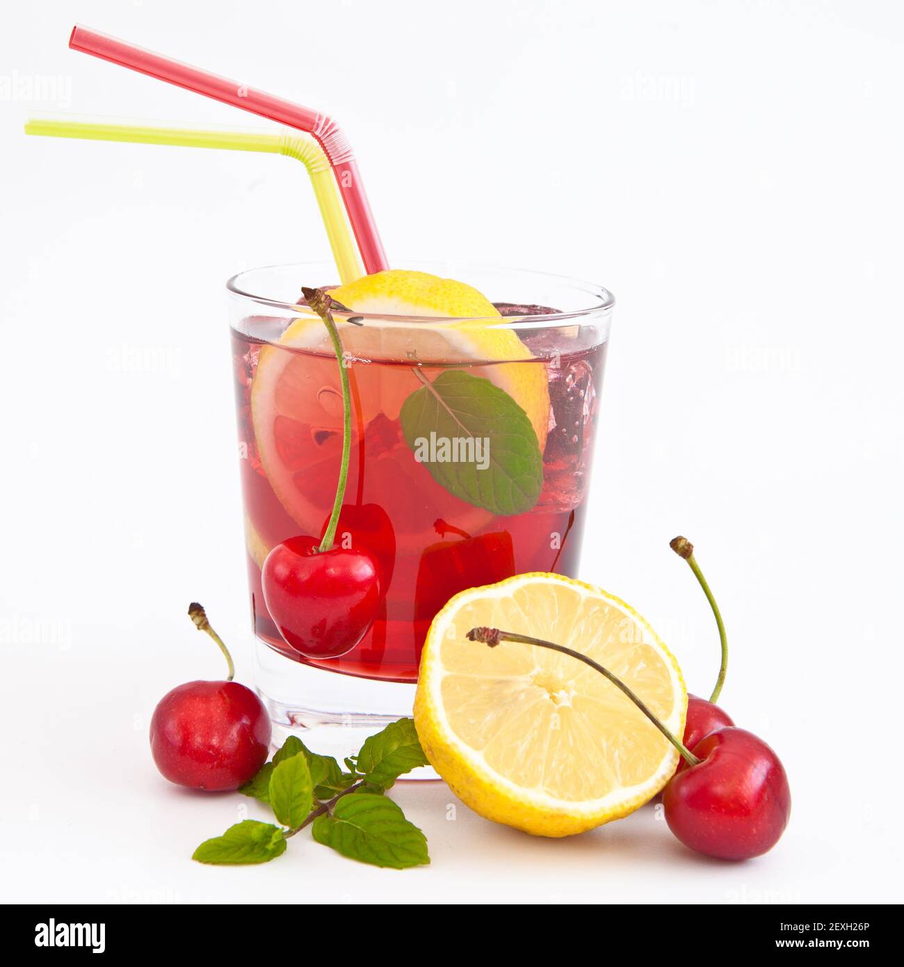 Homemade lemonade with fresh fruit Stock Photo - Alamy