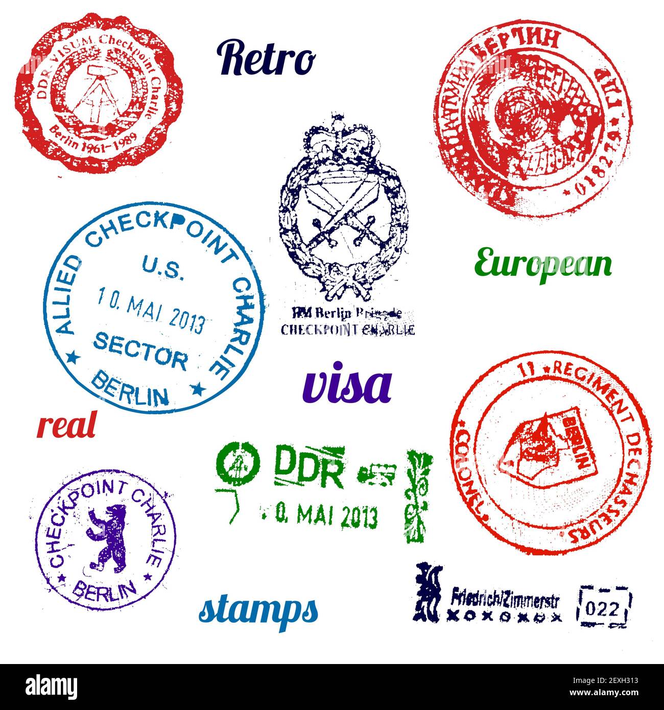 Passport stamps europe Cut Out Stock Images & Pictures - Alamy